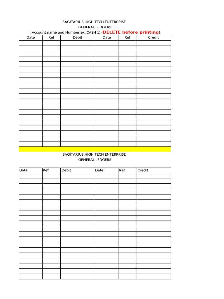 General Ledgers Template | PDF