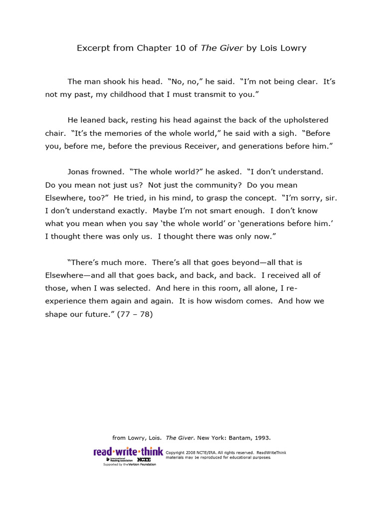 Giver Excerpt | PDF