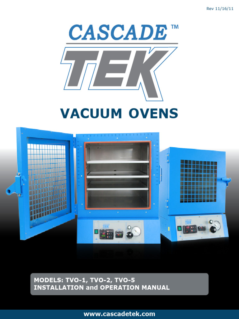 Cascade TEK Vacuum Oven Manual | PDF | Vacuum | Pressure Measurement