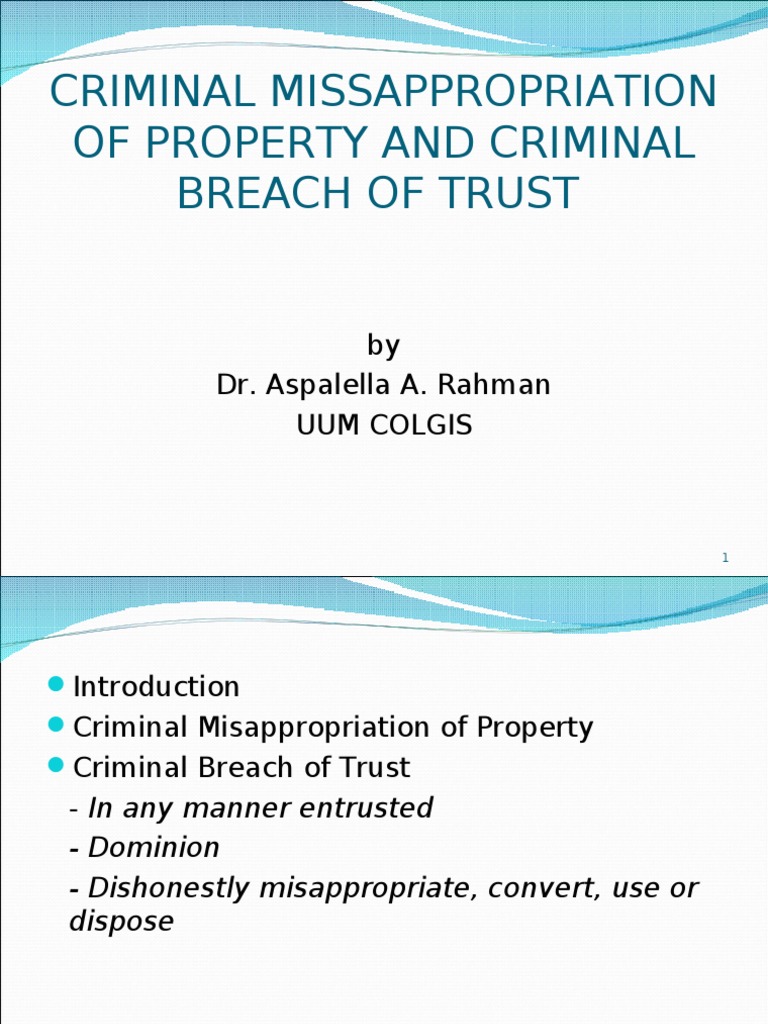 Criminal Misappropriation Explained | PDF | Dishonesty | Crime & Violence