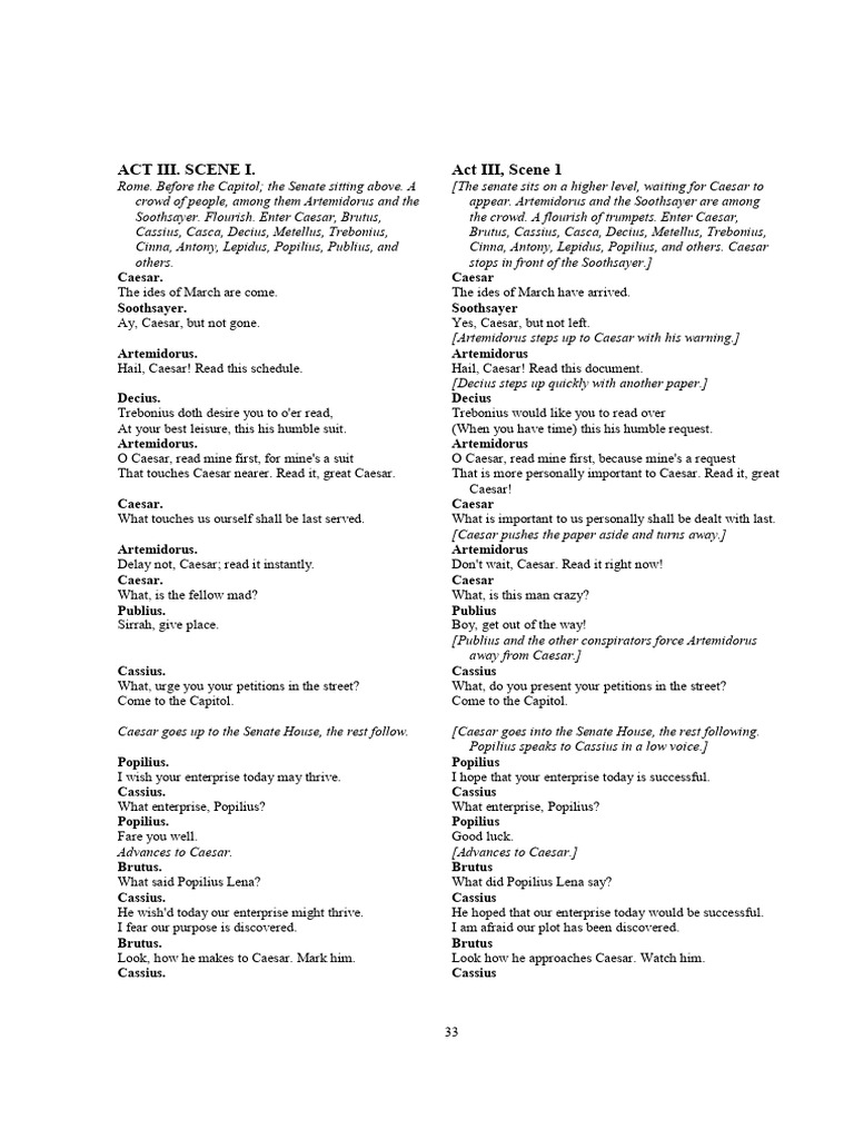 Julius Caesar ACT 3 SC 1,2,3 | PDF | Julius Caesar | Mark Antony