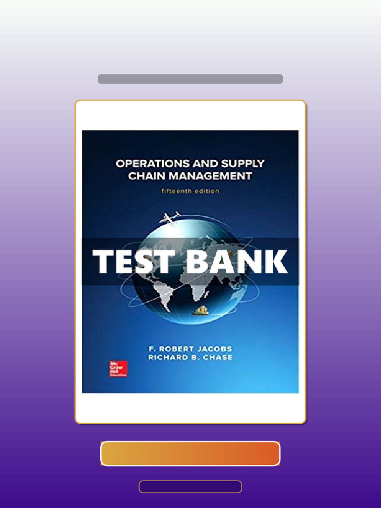 Operations and Supply Chain Management 15th Edition Jacobs Ebook and ...