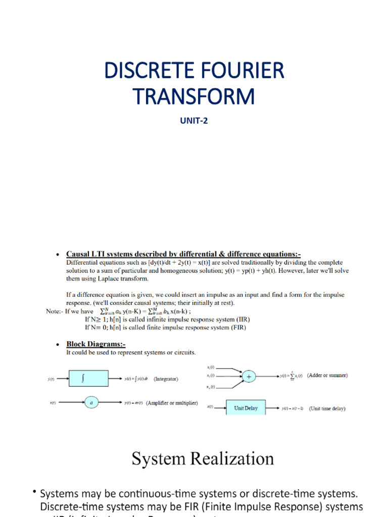 Unit 2 Discrete Fourier Transform | PDF