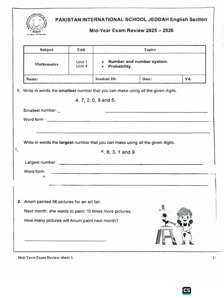 Math Review Unsolved Ch1, Ch4 | PDF