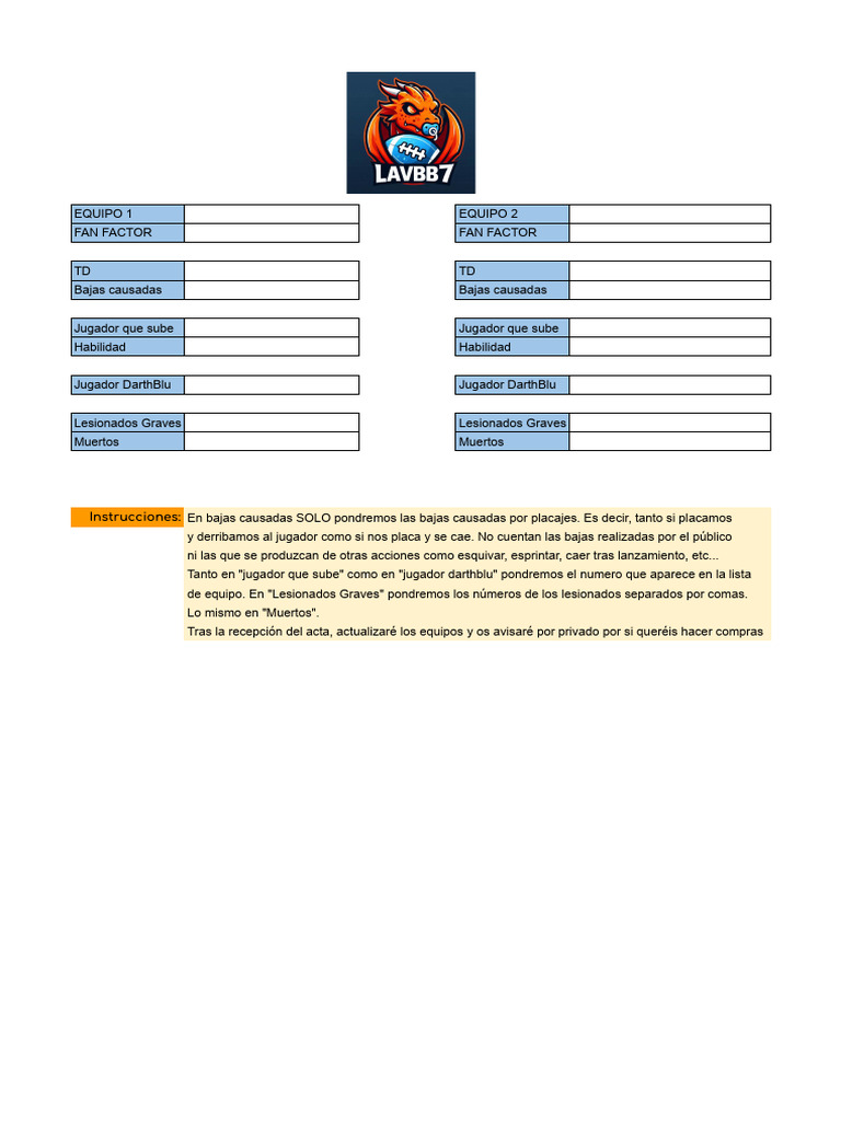 Acta Liga BB7 - Acta | PDF