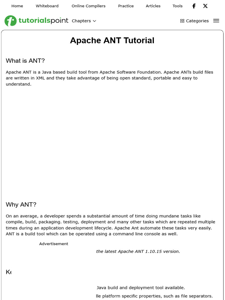 Apache ANT Tutorial | PDF | Computing | Systems Architecture