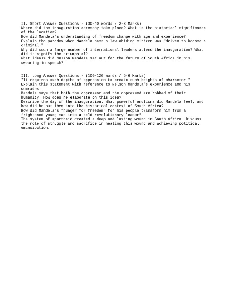 Nelson Mandela Inauguration Insights | PDF