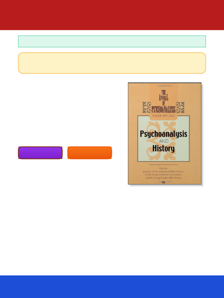 Psychoanalysis and History 1st Edition Jerome A. Winer ebook corrected digital version | PDF ...