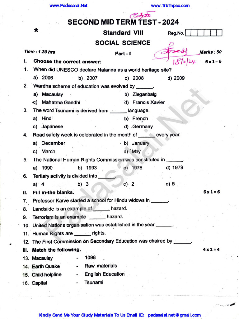 8th Social Science - 10 | PDF