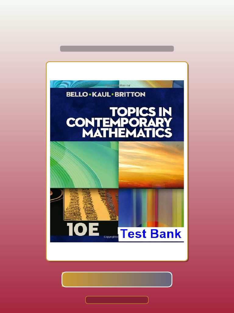 Topics in Contemporary Mathematics 10th Edition Bello Ebook and ...