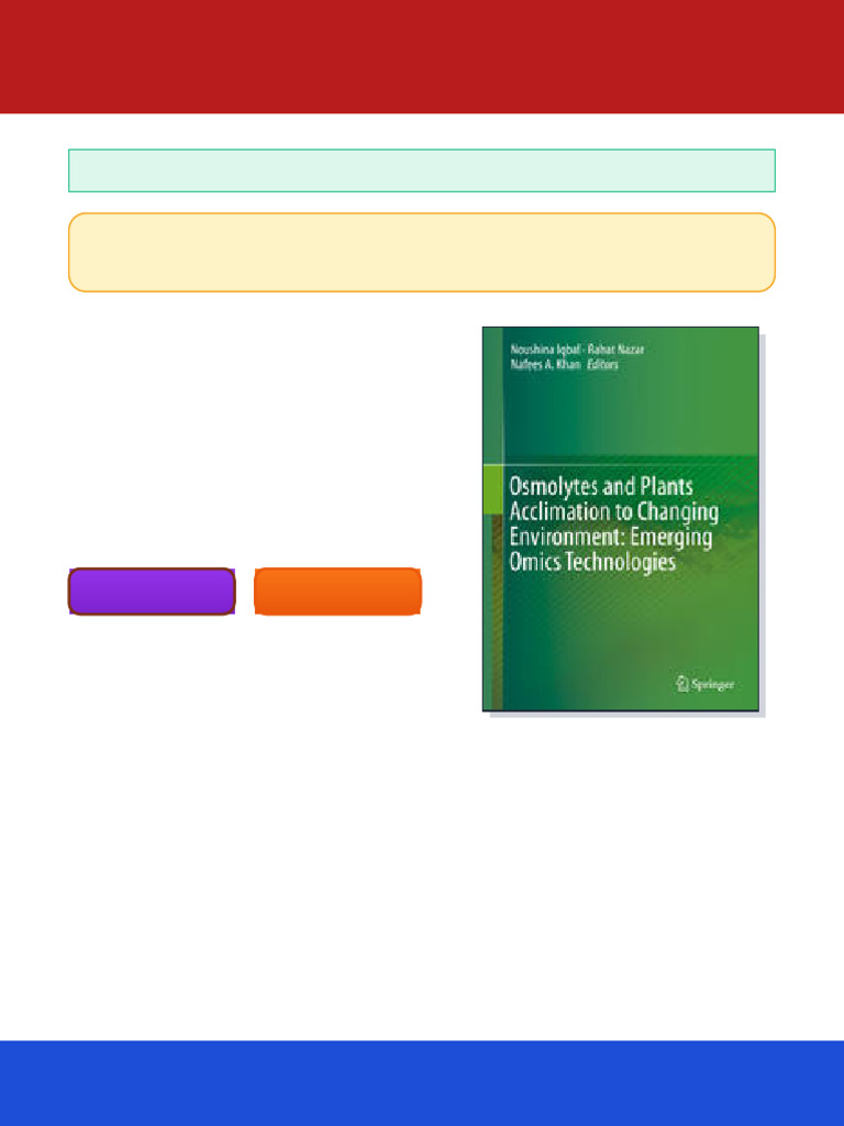 Osmolytes and Plants Acclimation To Changing Environment Emerging Omics ...