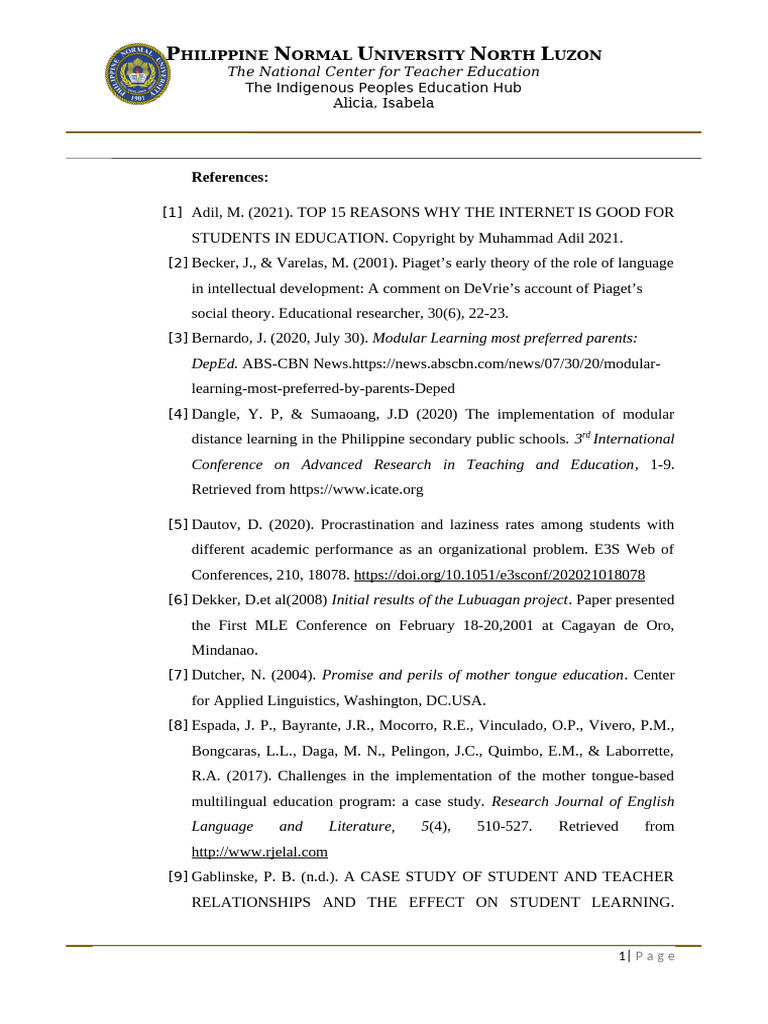 Philippine Normal University Overview | PDF | Learning | Cognition