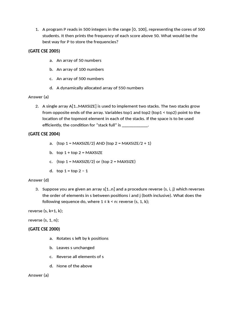 A Program P Reads in 500 Integers in The Range | PDF | Computer ...