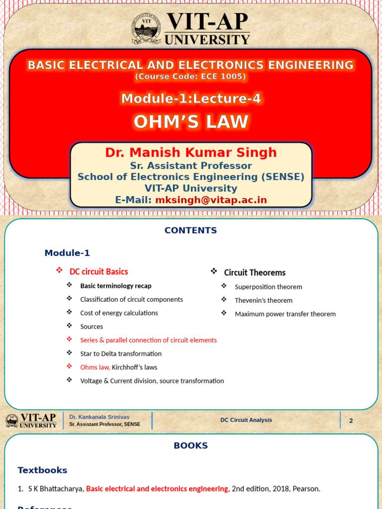 Ohms Law, Series and Parallel Resistor Connections | PDF | Electrical ...