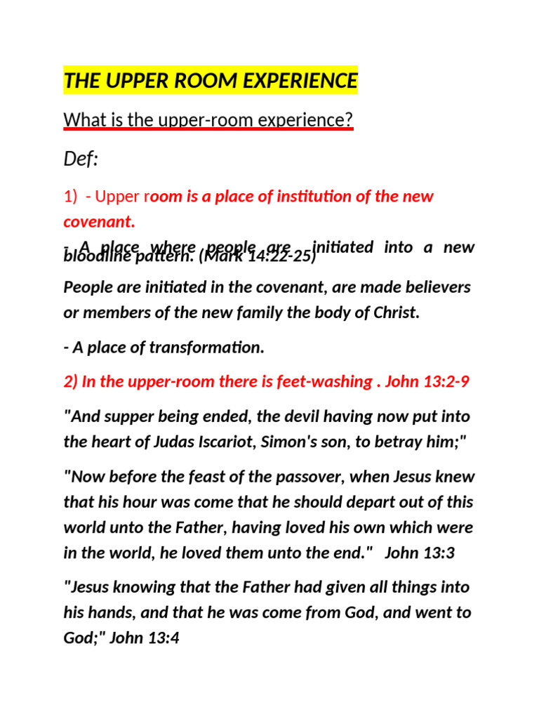 The Upper Room-Wps Office | PDF | Jesus | Acts Of The Apostles