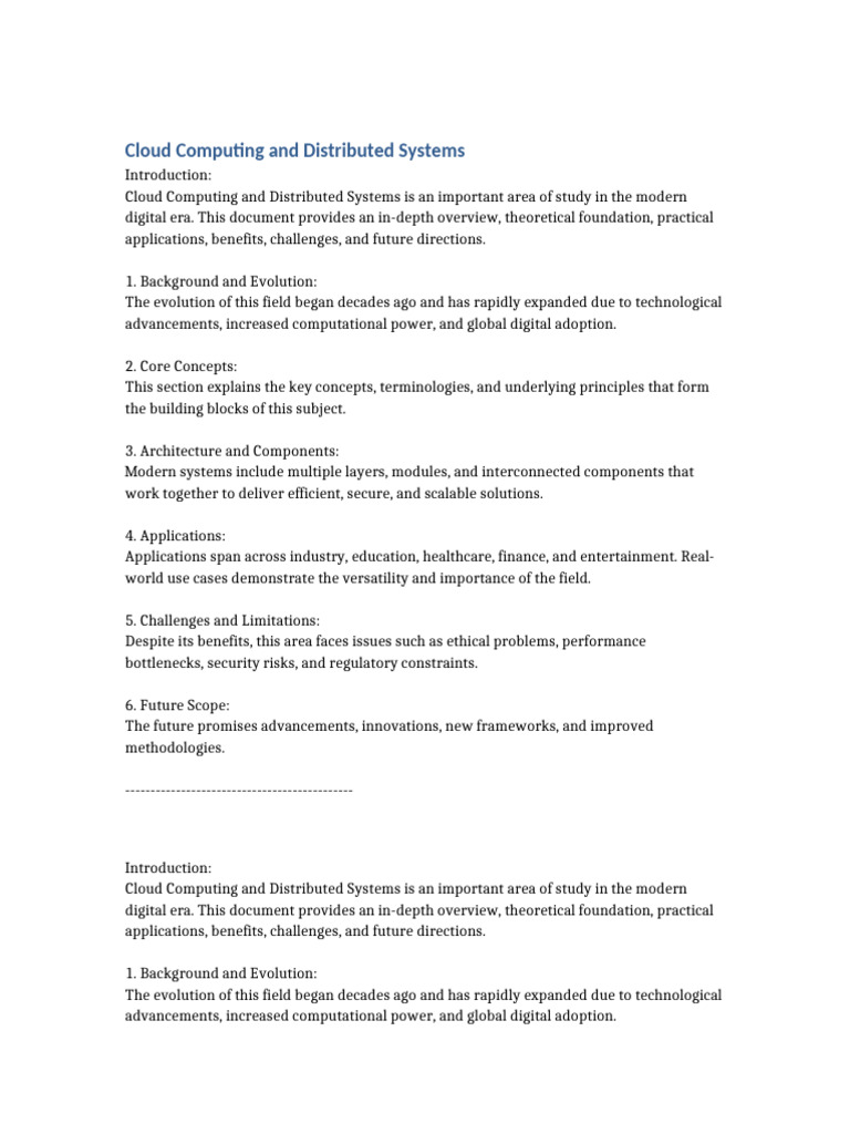 Cloud Computing and Distributed Systems | PDF | Distributed Computing | Cloud Computing