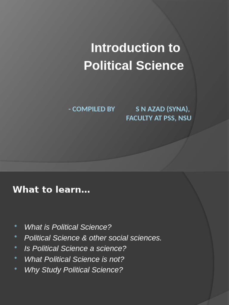 Topic 1. Introduction to Political Science. SyNA, PSS, NSU | PDF ...