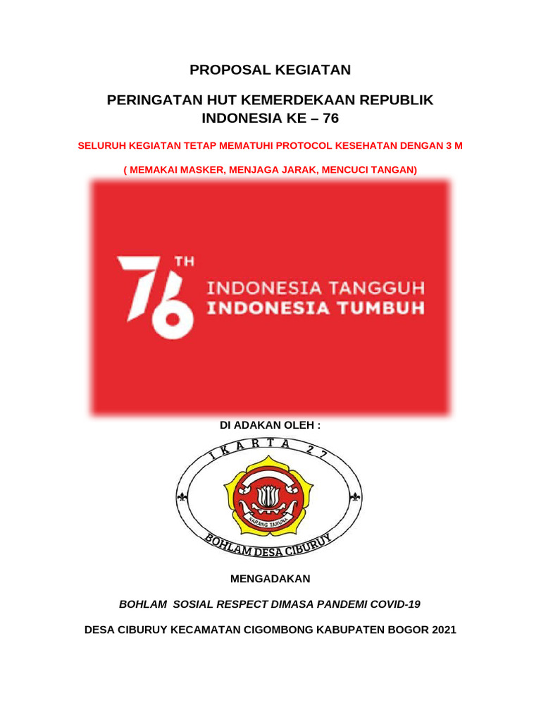 Proposal Kegiatan Agustus 2021 (Ikarta Bohlam) | PDF