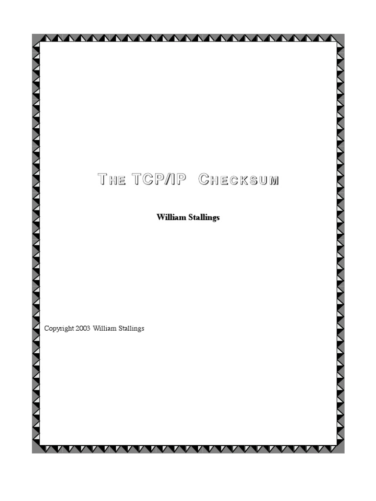 Check Sum | PDF | Internet Protocols | Transmission Control Protocol