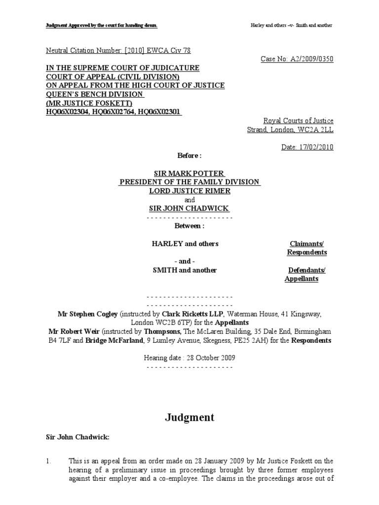 Judgment: Judgment Approved by The Court For Handing Down | PDF ...