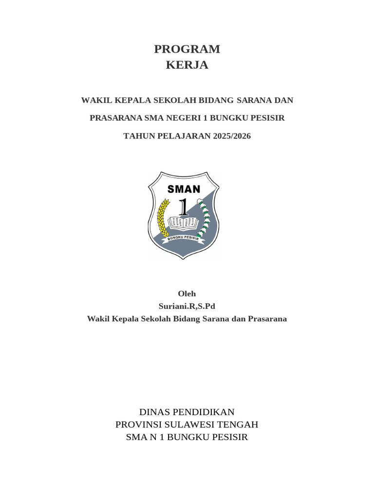 Program Kerja Waka Sarpras 2024 2025 Fix | PDF