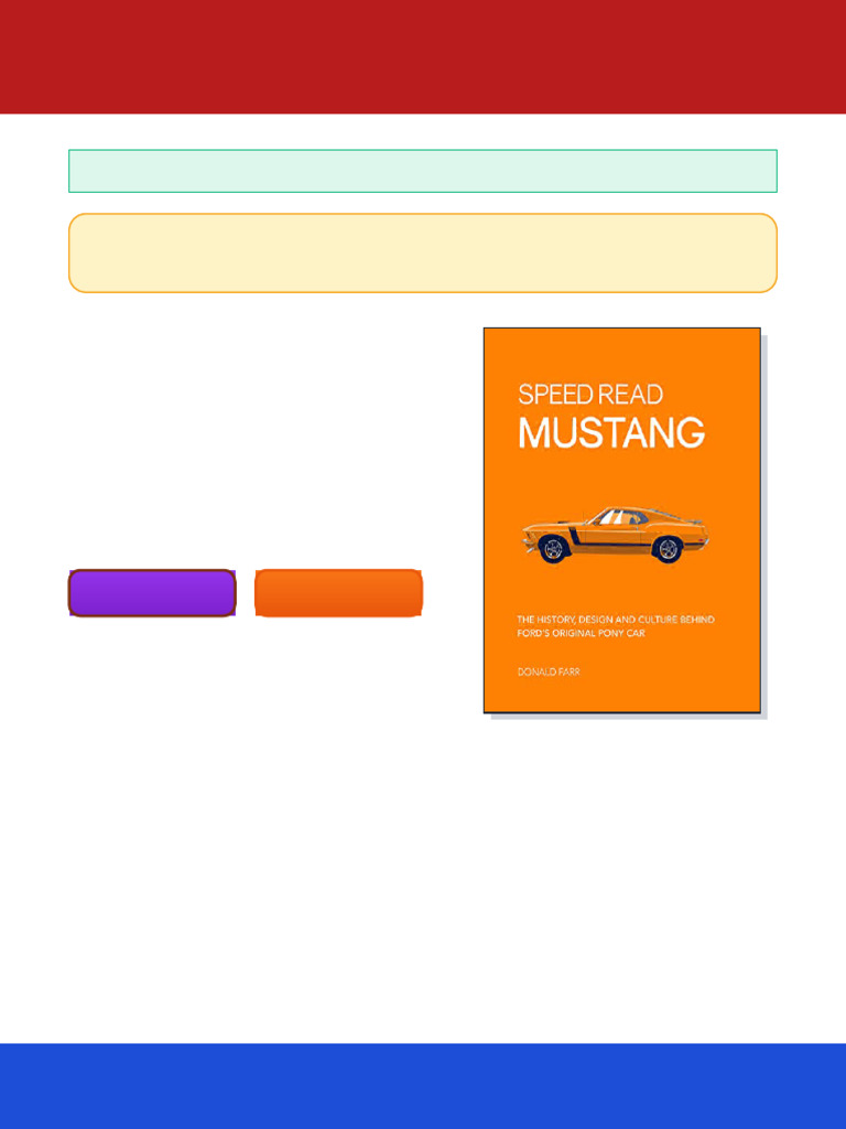 Speed Read Mustang The History Design and Culture Behind Ford s Original Pony Car Volume 4 Speed ...