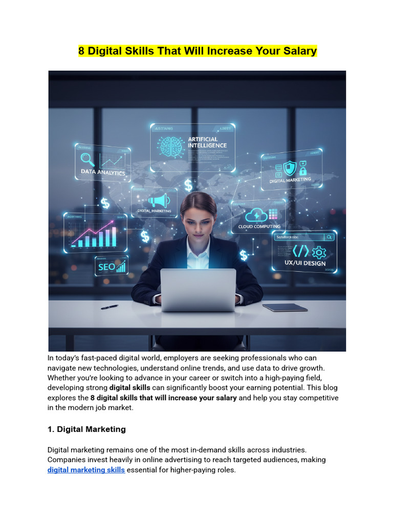 8 Digital Skills That Will Increase Your Salary | PDF | Artificial ...