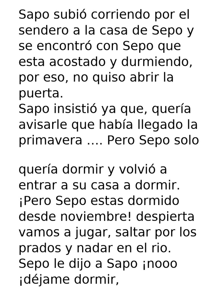 Sapo y Sepo Cuento | PDF