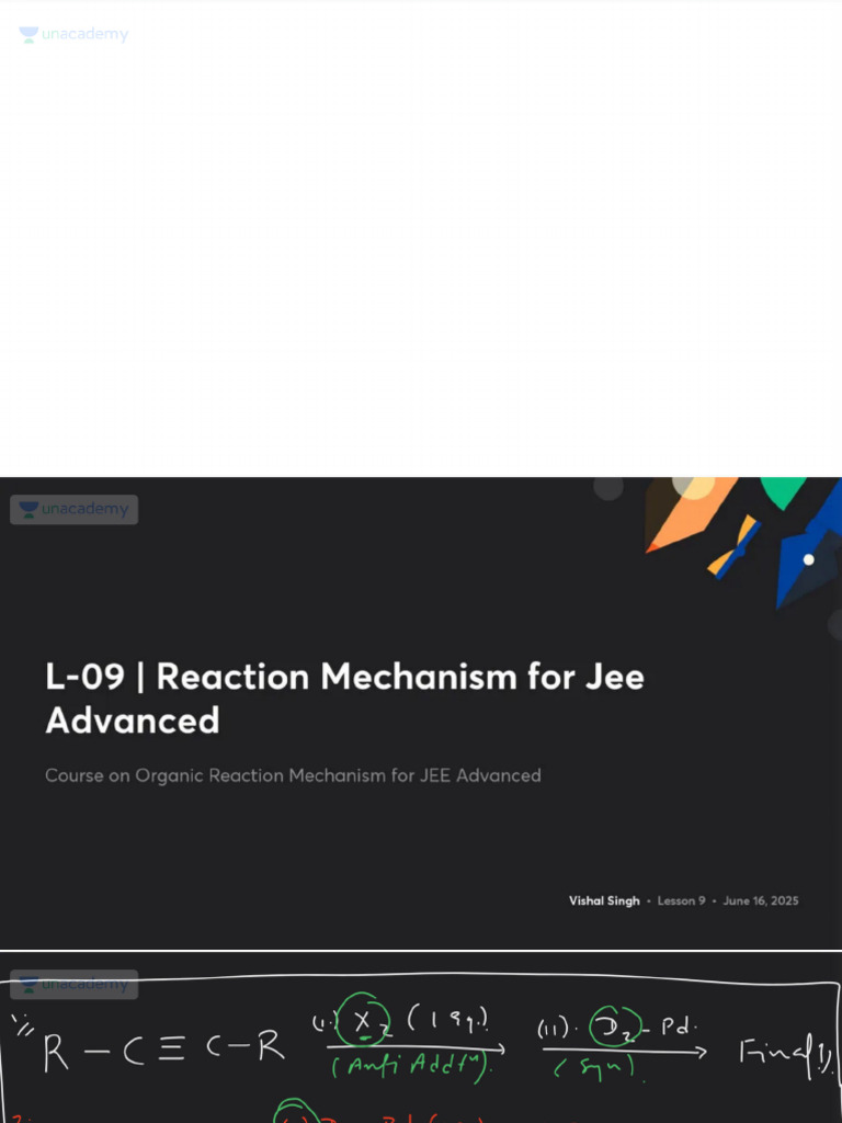L09 Reaction Mechanism for Jee Advanced With Anno | PDF