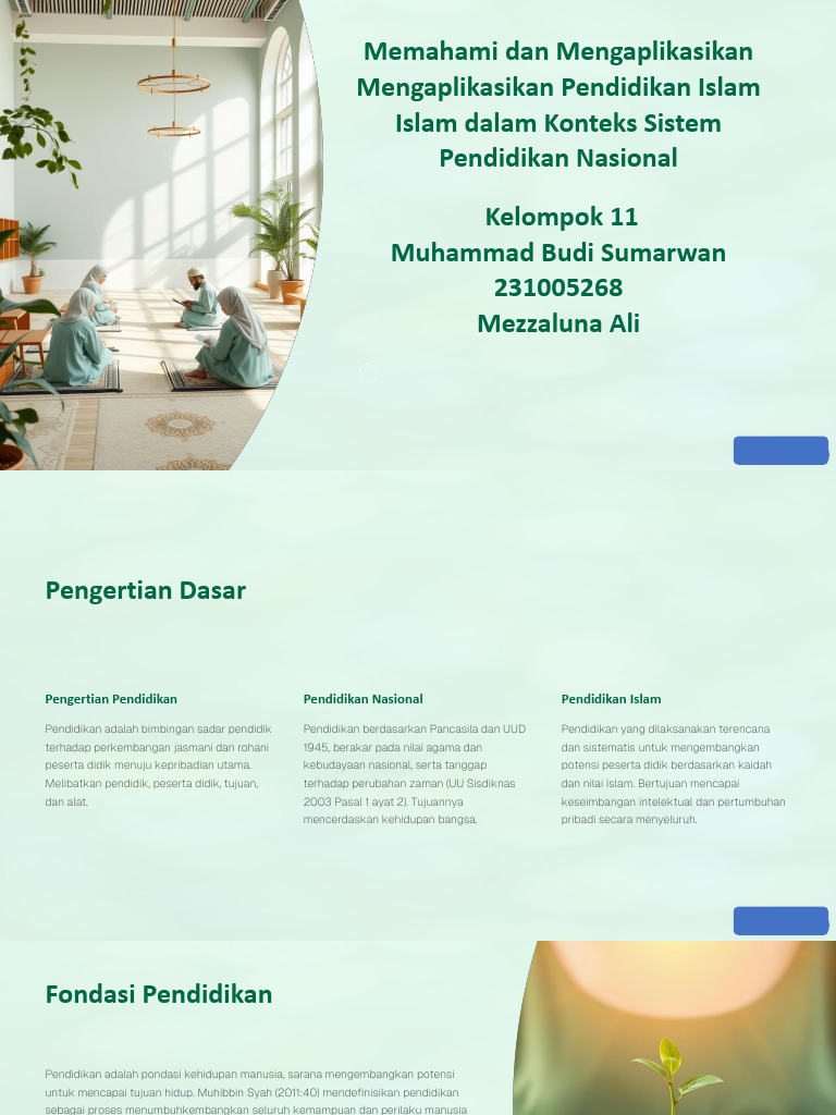 Pendidikan Islam Dalam Konteks Sistem Pendidikan Nasional | PDF