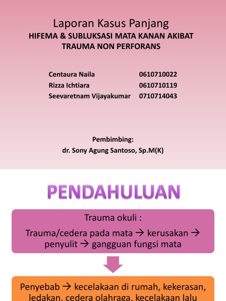 Presentasi Trauma Okuli-Kaspan Fix | PDF
