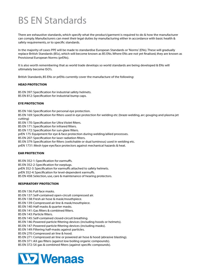 B Sen Standards | PDF | Personal Protective Equipment | Chemistry