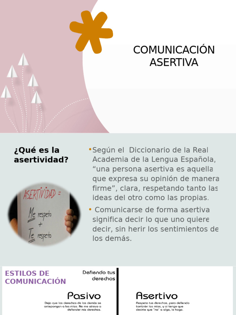 COMUNICACIÓN ASERTIVA y Derechos Asertivos | PDF