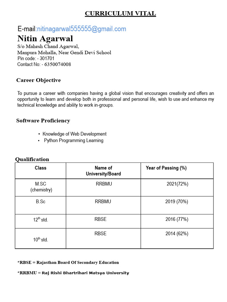 Nitin Resume 2025 | PDF