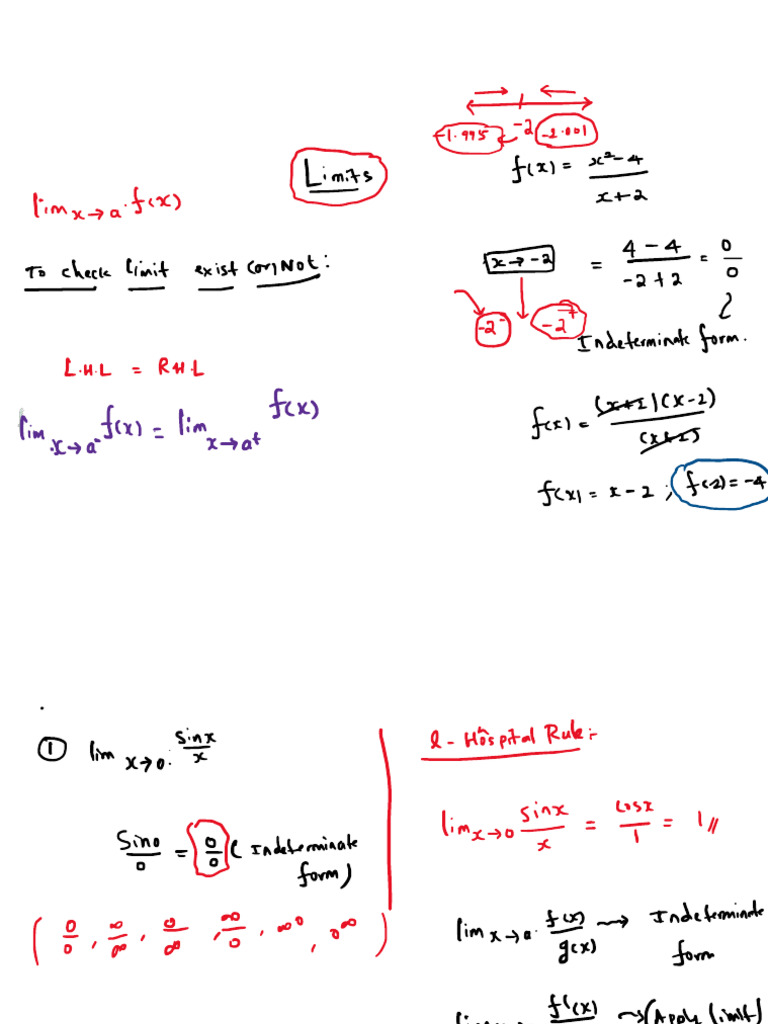 Limit Continuity and Differentiability | PDF