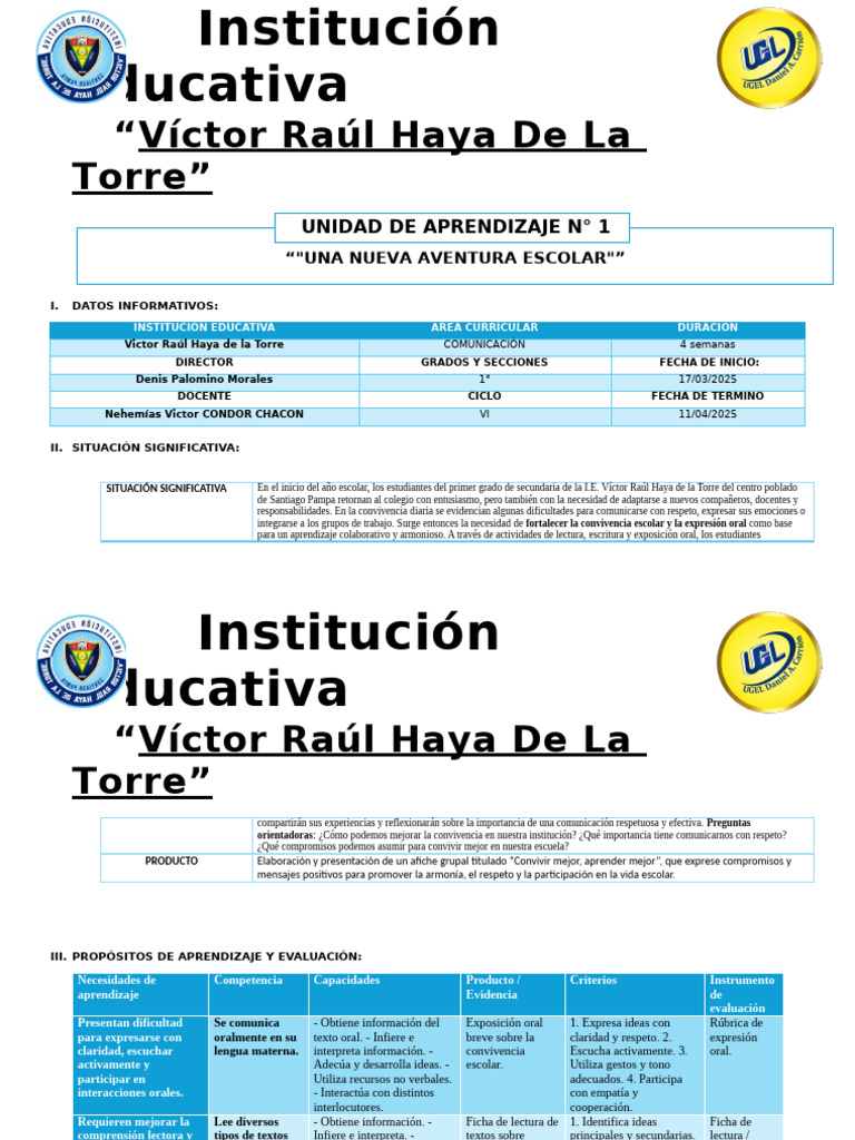 UNIDAD 1 | PDF | Aprendizaje | Evaluación