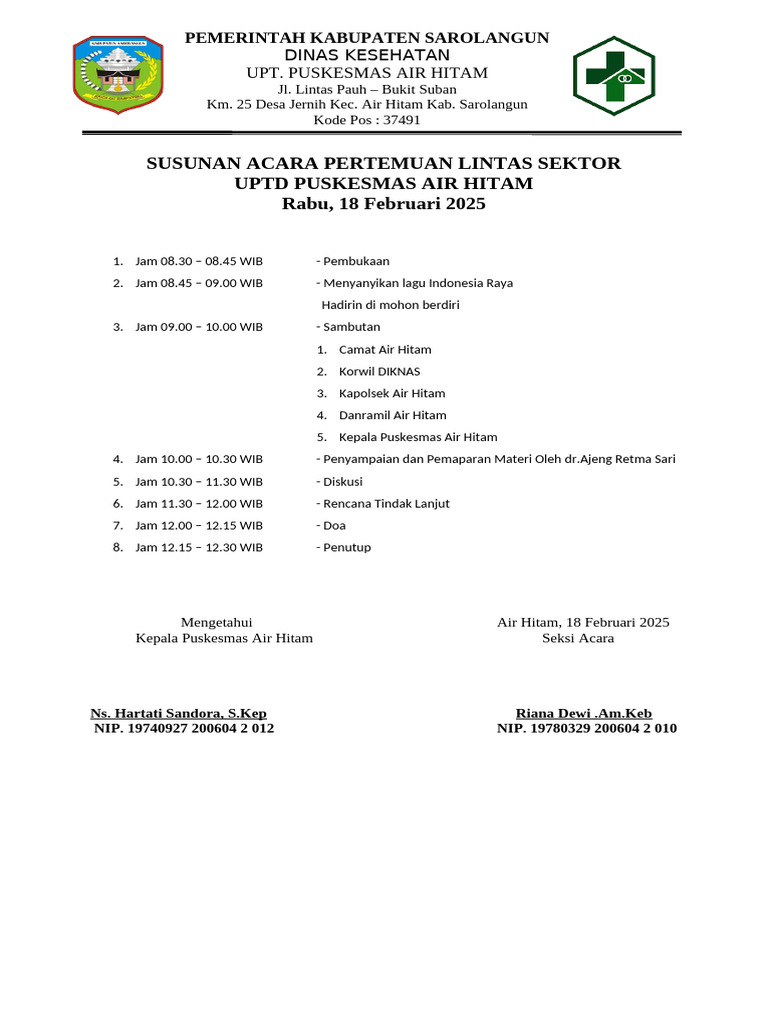 Susunan Acara Linsek 2025 | PDF