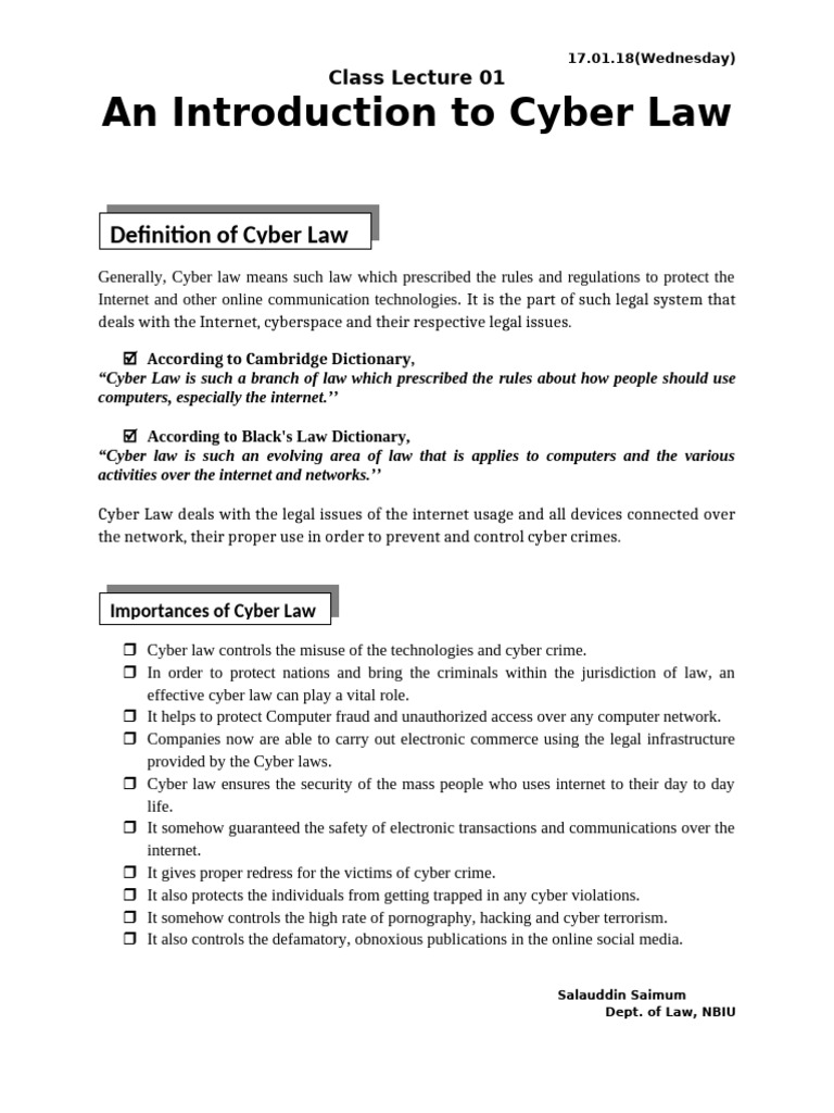 Cyber Law | PDF