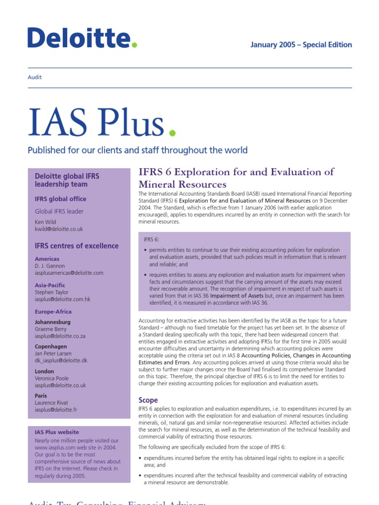 Deloitte - Ifrs 6 | PDF | International Financial Reporting Standards ...
