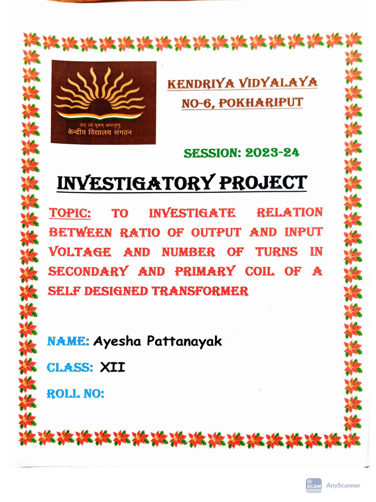 Investigatory Project Class12 | PDF