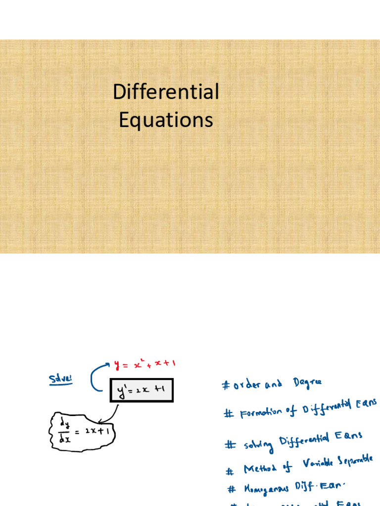 Differential Equations Notes PDF | PDF