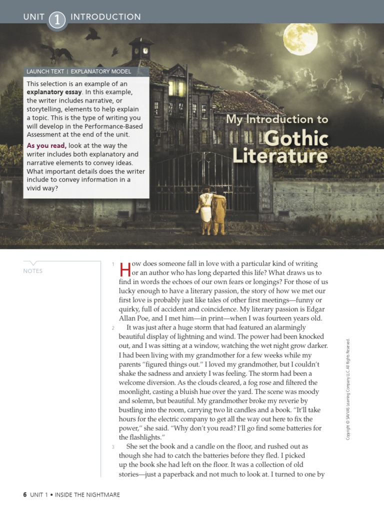 My Journey into Gothic Literature | PDF