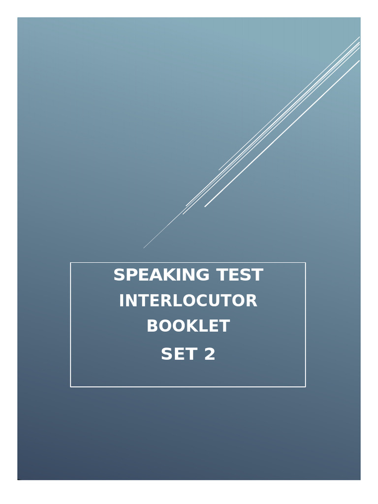 Speaking (Candidate Booklet) | PDF