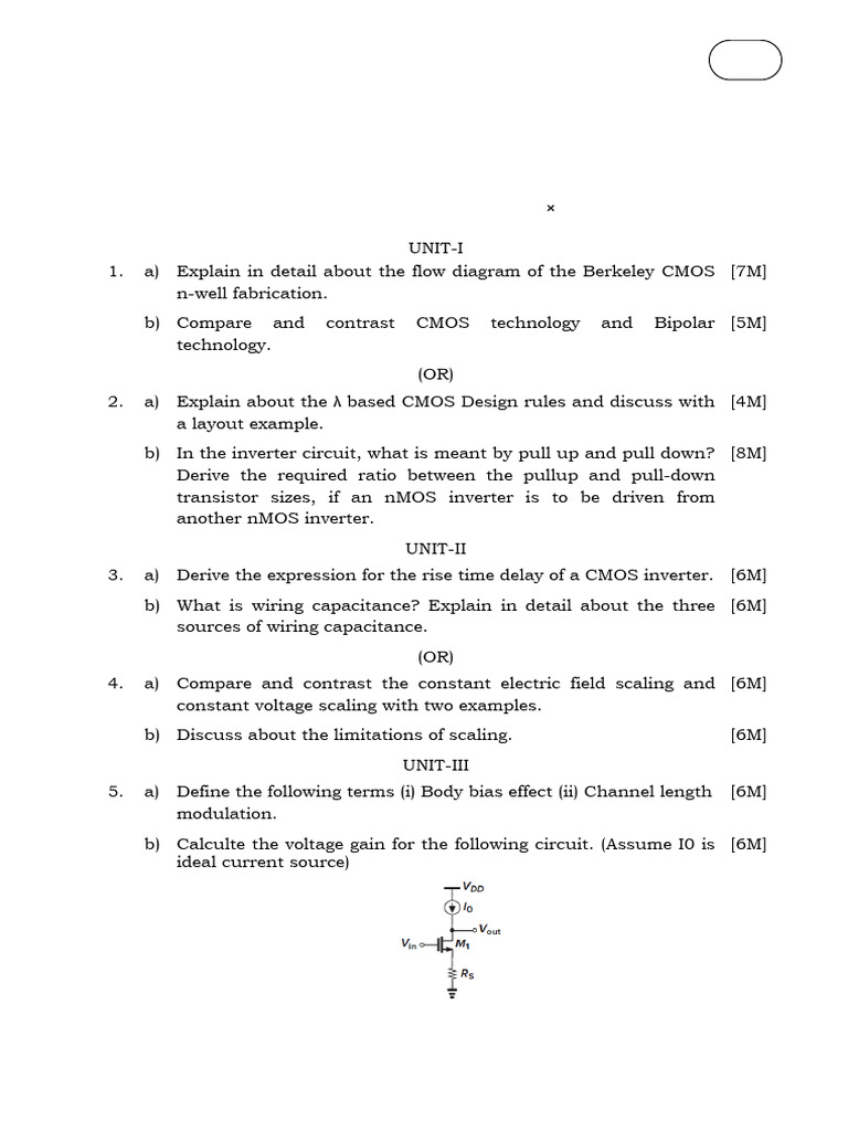 r19 - Vlsi Design - Set-1 | PDF | Cmos | Field Programmable Gate Array