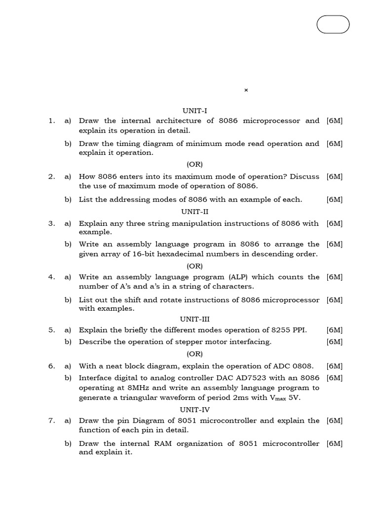 R19 - MPMC - SET-1 | PDF | Microcontroller | Digital To Analog Converter