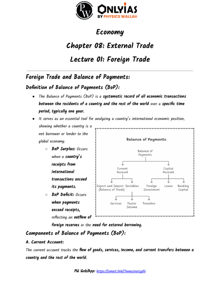Economy Chapter 08: External Trade Lecture 01: Foreign Trade | PDF ...