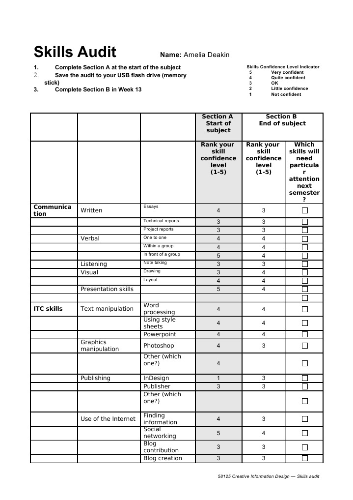 Skills Audit 2 | PDF