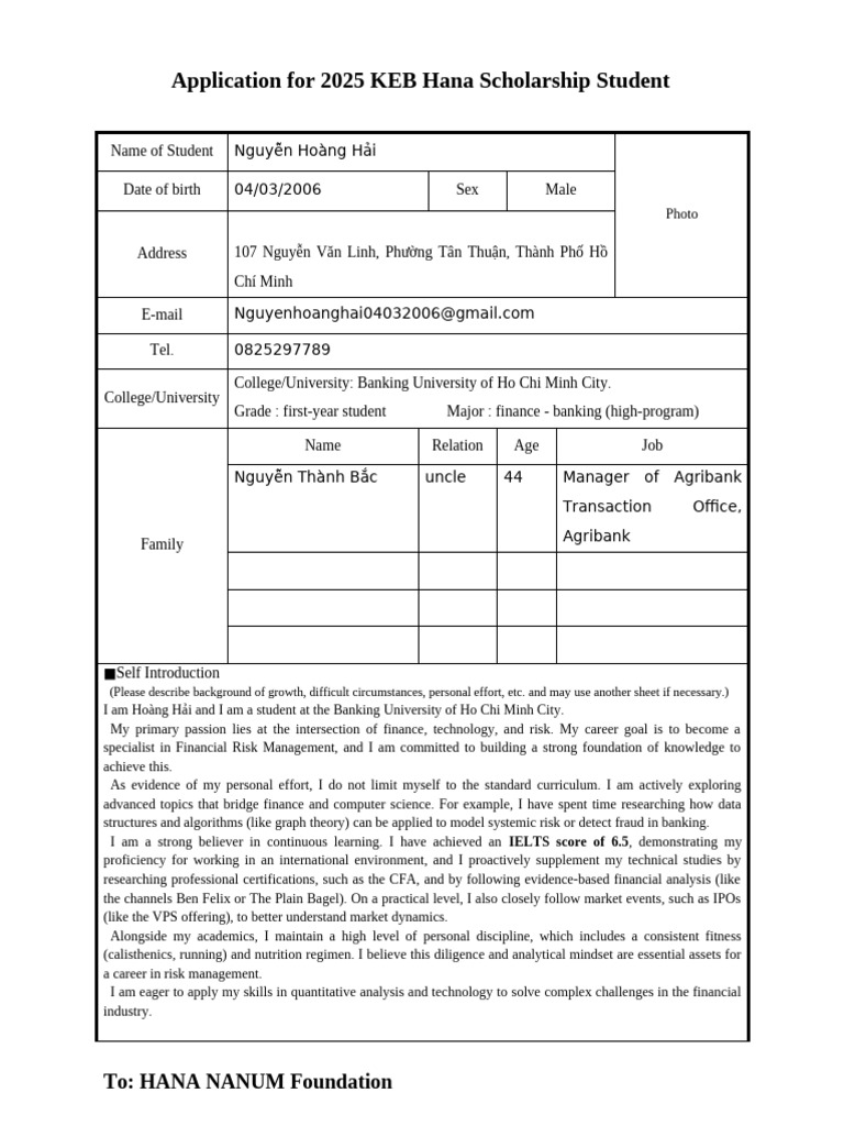 20251112094334 10571. Keb Hana Bank Application Recommendation Form | PDF