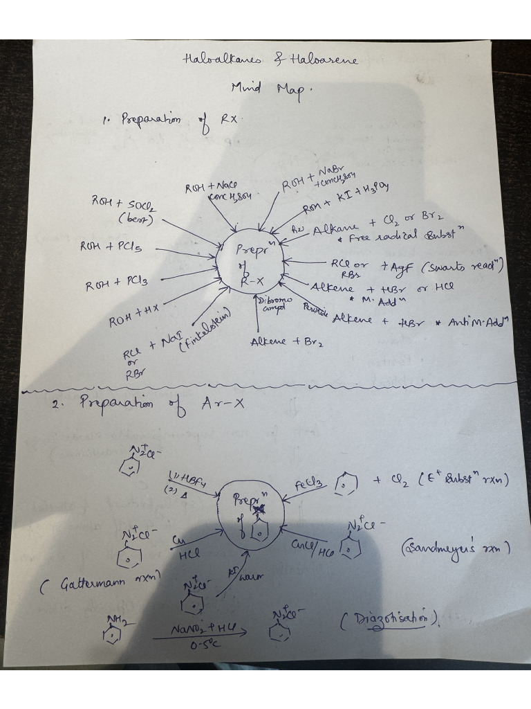 Mind Maps Haloalkanes and Haloarenes | PDF