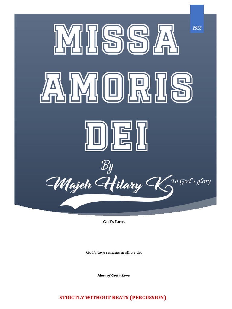 Missa Amoris Dei: God's Love Mass | PDF
